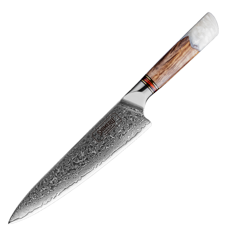 Shirakawa 白川 8" Damascus Steel Gyuto Knife 牛刀 | Shimeru Knives ...